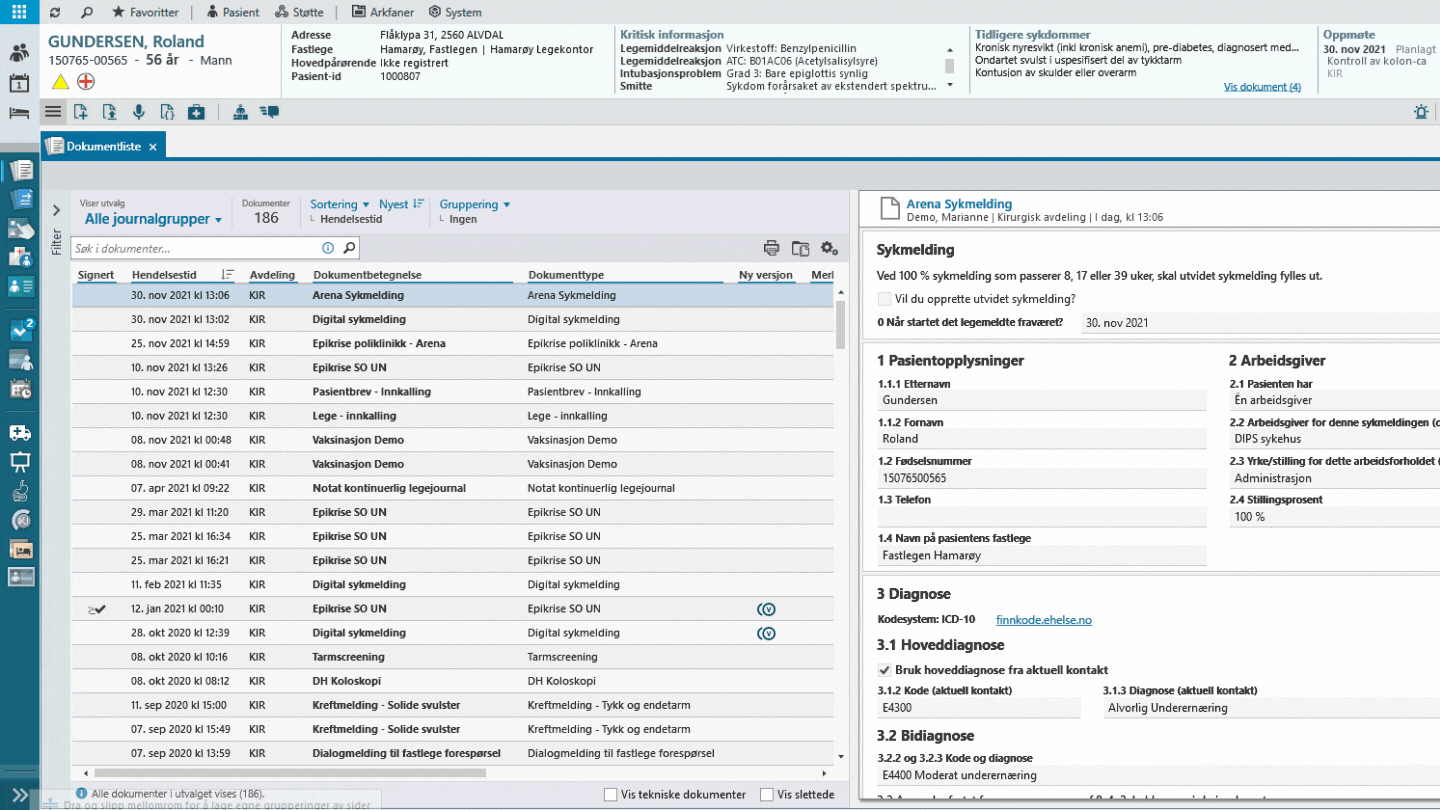 DIPS Arena - Journalsystem for sykehus
